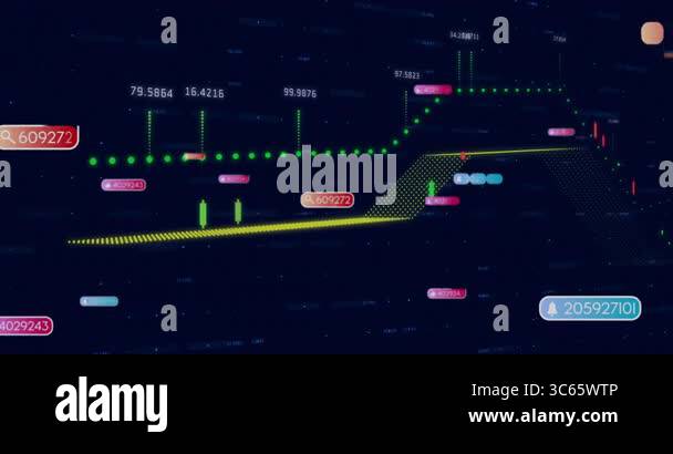 Colorful Numbers And Graphs Creating Animation For Digital Data 