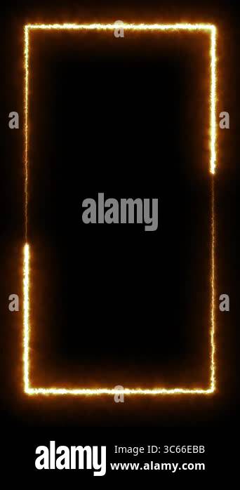 A seamless looping fiery orange frame glows steadily against a dark ...