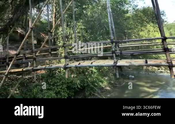 The bamboo bridge connecting the Baduy Tribe villages is proof that the ...