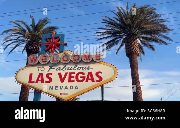 The iconic and famous Las Vegas sign is beautifully surrounded by ...