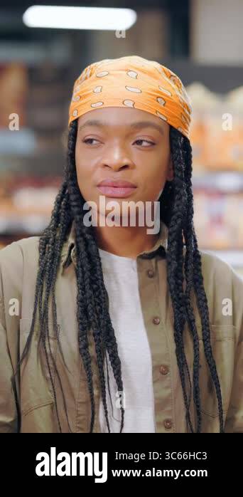 Black african attractive woman female satisfied customer nodding head ...