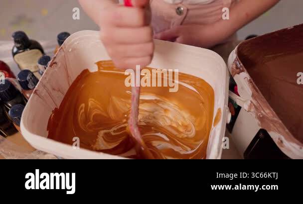 Closeup mixing vibrant paint colors Stock Videos & Footage - HD and 4K ...
