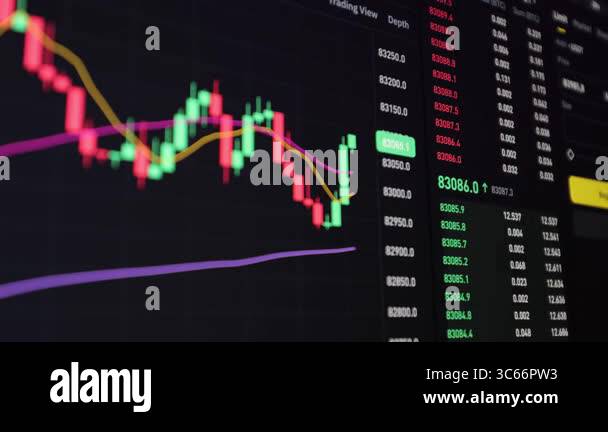 Cryptocurrency chart. Coin screen diagram, stock trading. Financial ...