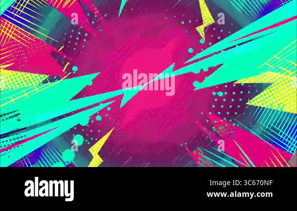 2d cartoon animated comic-style seamless loop abstract background with ...
