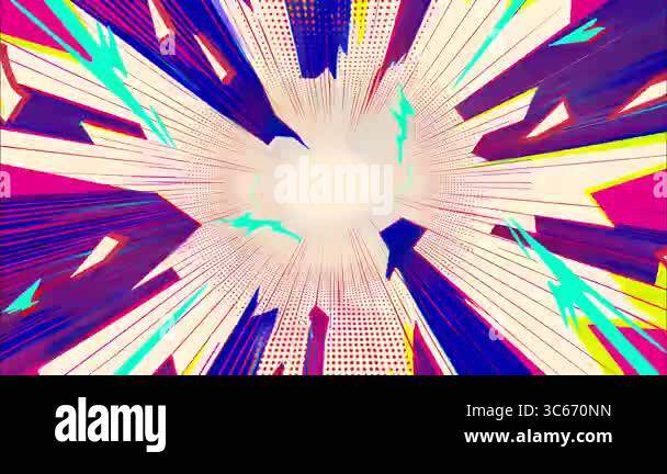 2d cartoon animated comic-style seamless loop abstract background with ...