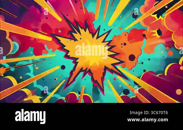 2d cartoon animated comic-style seamless loop abstract background with ...