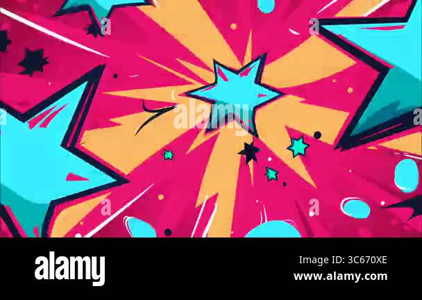 2d cartoon animated comic-style seamless loop abstract background with ...