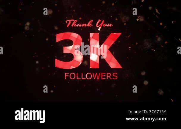 3K Followers celebration animation, 3000 followers thank you video ...