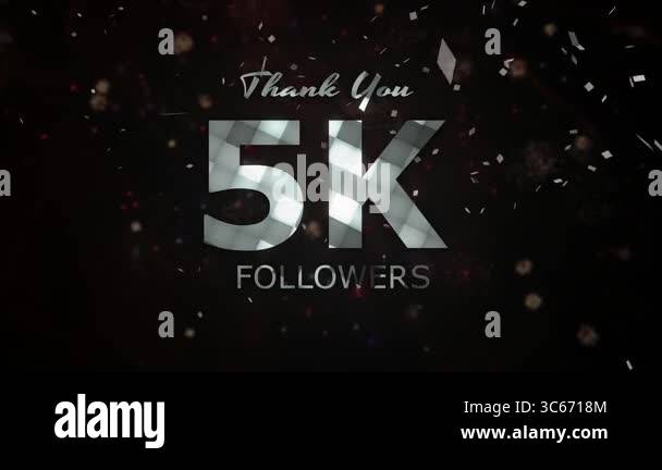5K Followers celebration animation, 5000 followers thank you video ...