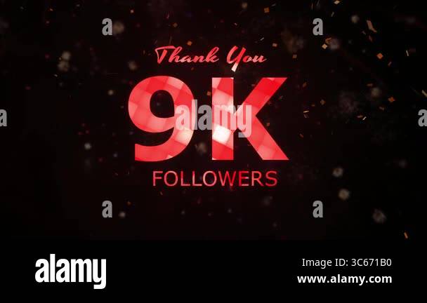 9K Followers celebration animation, 9000 followers thank you video ...