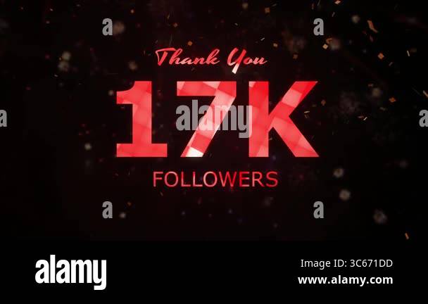 17K Followers celebration animation, 17000 followers thank you video ...