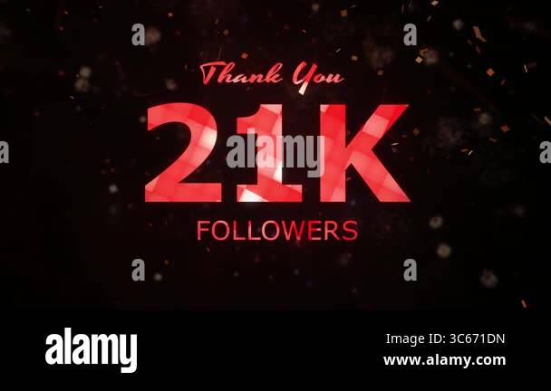 21K Followers celebration animation, 21000 followers thank you video ...