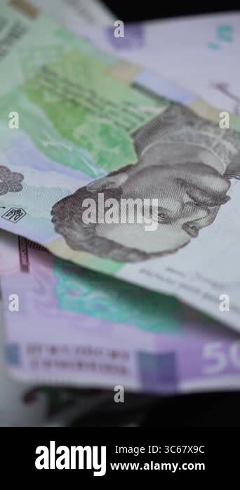 Vertical video of the Hryvnia - the national currency of Ukraine Stock ...