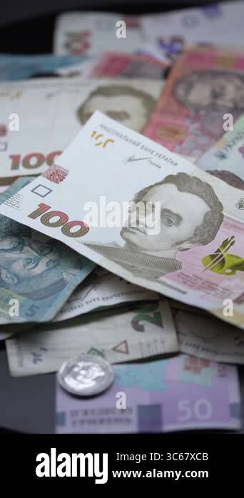 Vertical video of the Hryvnia - the national currency of Ukraine Stock ...