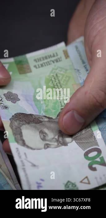 Vertical video of the Hryvnia - the national currency of Ukraine Stock ...