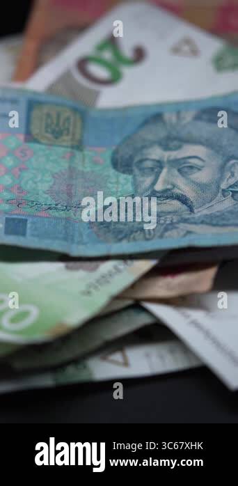 Vertical video of the Hryvnia - the national currency of Ukraine Stock ...