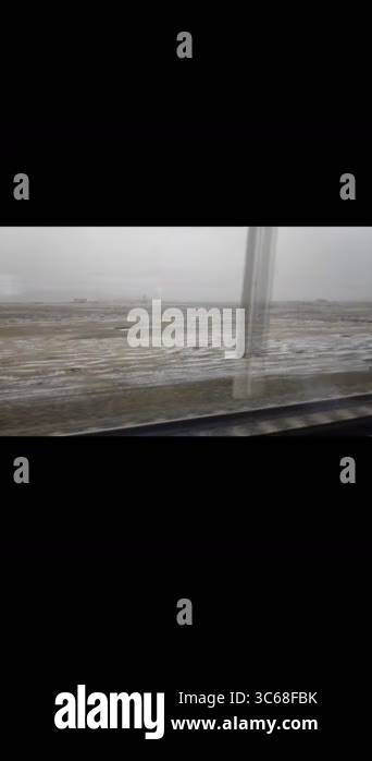 snow and blizzard outside the train window Stock Video Footage - Alamy