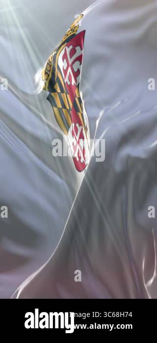 Flag of Anne Arundel, county of Maryland, United States. 4K Vertical ...