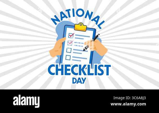 happy national checklist day with checklist board Stock Video Footage ...