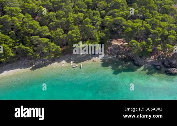 Picturesque aerial view Makarska Riviera coastline, Croatia. Turquoise ...