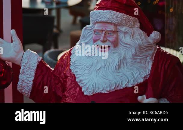 Close up o a Santa Clause figurine decoration at the Cannes Christmas ...