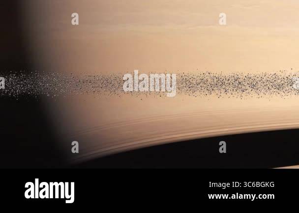 Approaching the Rings of Saturn Side On Stock Video Footage - Alamy
