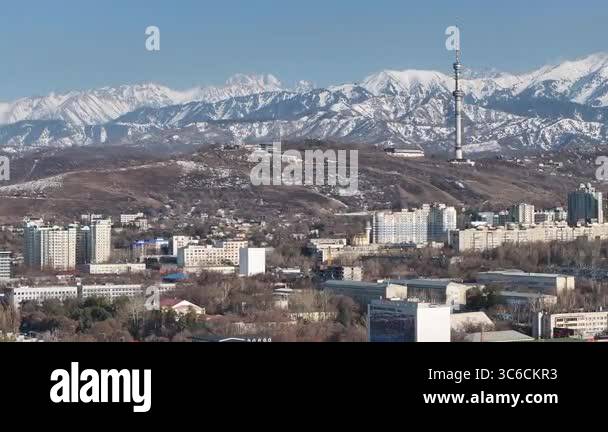 A view from a quadcopter of the central part of the Kazakh city of ...