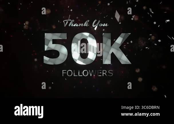 50K Followers celebration animation, 50000 followers thank you video ...