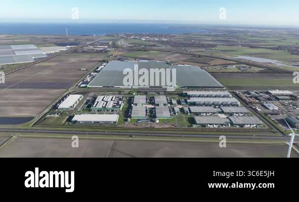 aerial drone views of hyper scaler, North Holland, The Netherlands ...