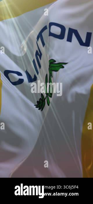 Clinton County Flag, Michigan, United States. 4K Vertical. Loop Stock ...