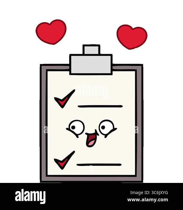 A simple looping animated cute cartoon of a check list Stock Video ...