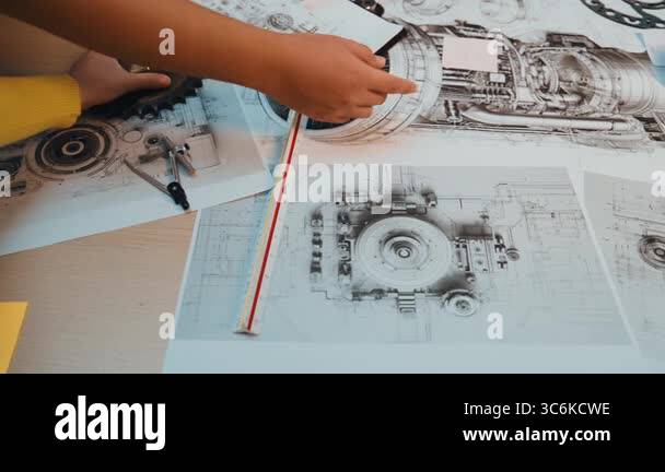 Detailed illustration mechanical architecture Stock Videos & Footage ...