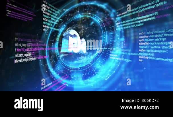 Animation of 6G technology concept with digital data streams in ...