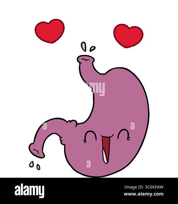 A simple looping animated cartoon happy stomach Stock Video Footage - Alamy