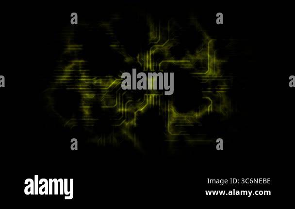 Central Processing Unit flowing data and locking secure animation ...