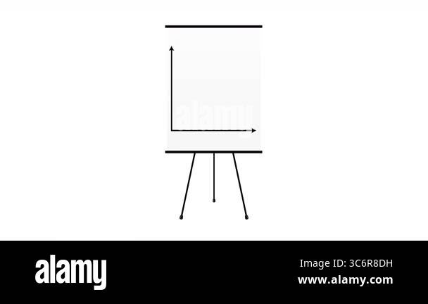 Animated Growing Chart on Flipchart Stand. This video is with an alpha ...