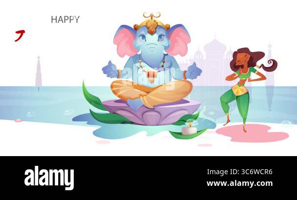 Happy Ganesh Chaturthi. Moving banner or Greeting card for celebrating ...