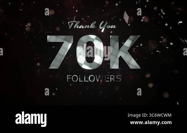 70K Followers celebration animation, 70000 followers thank you video ...