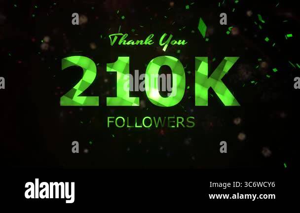 210K Followers celebration animation, 210000 followers thank you video ...