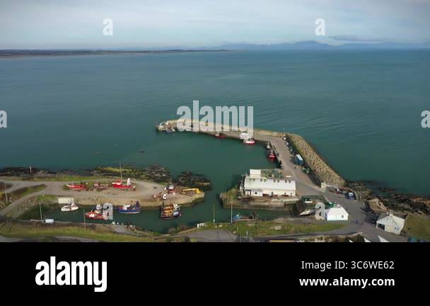 Aerial View Over Clogherhead, Oriel Port, County Louth, Republic of ...