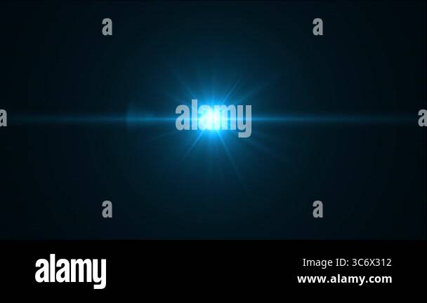 Blue star ray lights background. Transition to natural lights. Optical ...