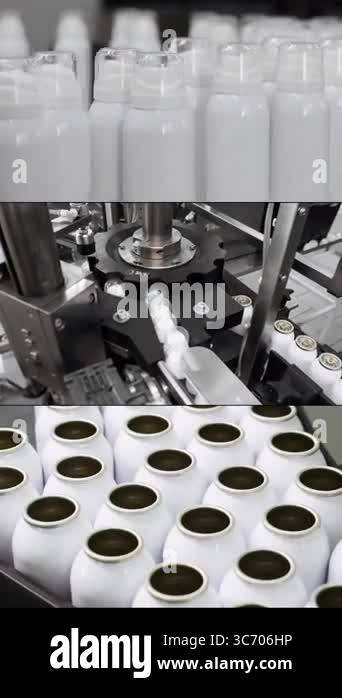 Multi Screen Collage of automatic aerosol spray production line ...