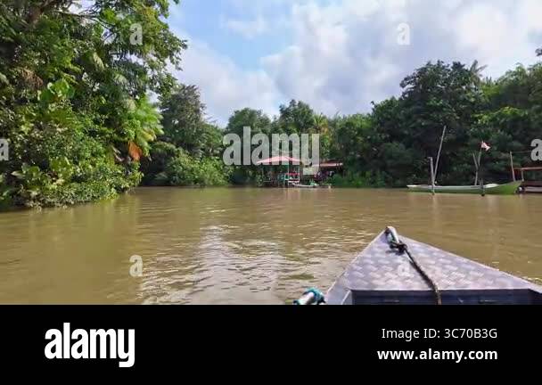 River boat tour on the Guama River at Belem do Para, a city on the ...