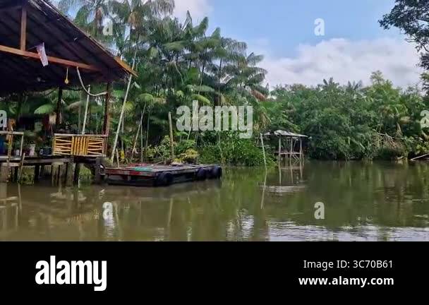 River boat tour on the Guama River at Belem do Para, a city on the ...