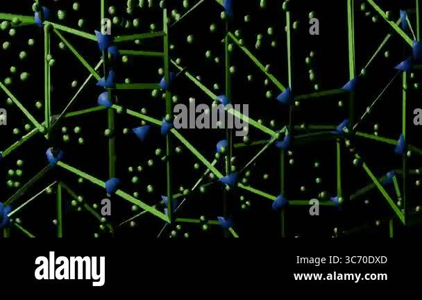 Blue cybernetic connected plexus structure blue electric effect 4k ...