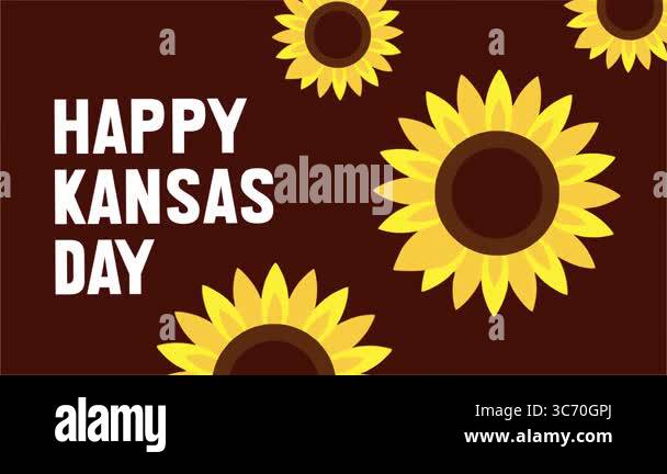 happy kansas day with sunflowers Stock Video Footage - Alamy