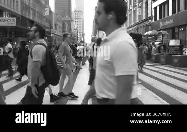 New York City, New York, USA - 07.29.2024: A busy crosswalk in Midtown ...