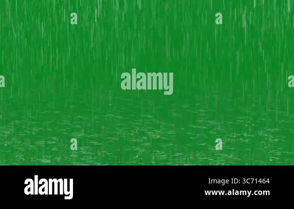 Windy Rain on Green Screen - Heavy Rainfall Animation Stock Video ...
