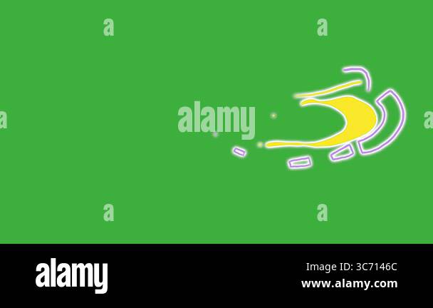 Looping video animation abstract cartoon moving on green screen ...