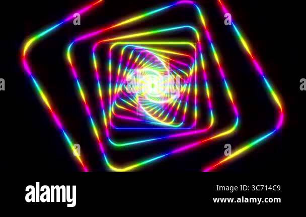 Rainbow Led neon tunnel pulse glow star light able to loop endless 4k ...